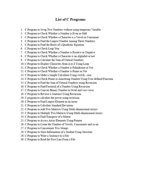 Essential C Programming Examples Pdf
