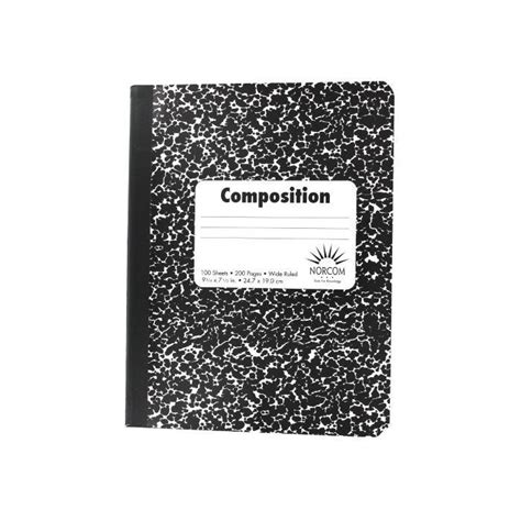 Norcom Composition Book Black 12x100ct