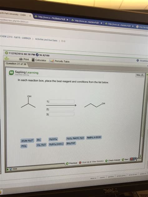 Solved In each reaction box, place the best reagent and | Chegg.com