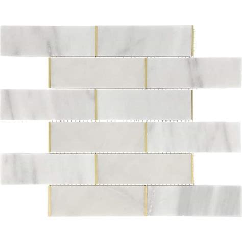 Daltile Lavaliere Alluring White Honed 12 In X 15 In Marble And Brass