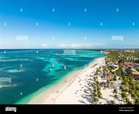 Aerial View Of The Bavaro Beach And Turquoise Water Of The Caribbean