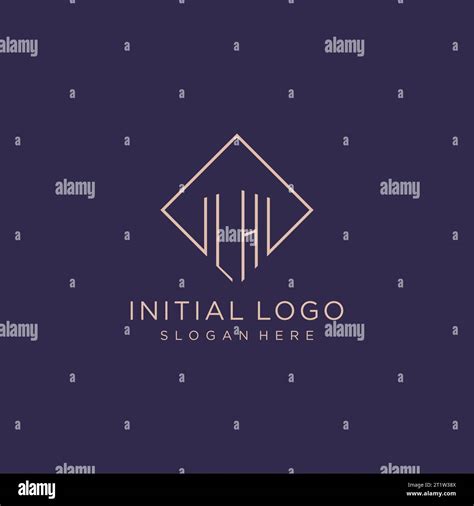 Initials Lh Logo Monogram With Rectangle Style Design Vector Graphic