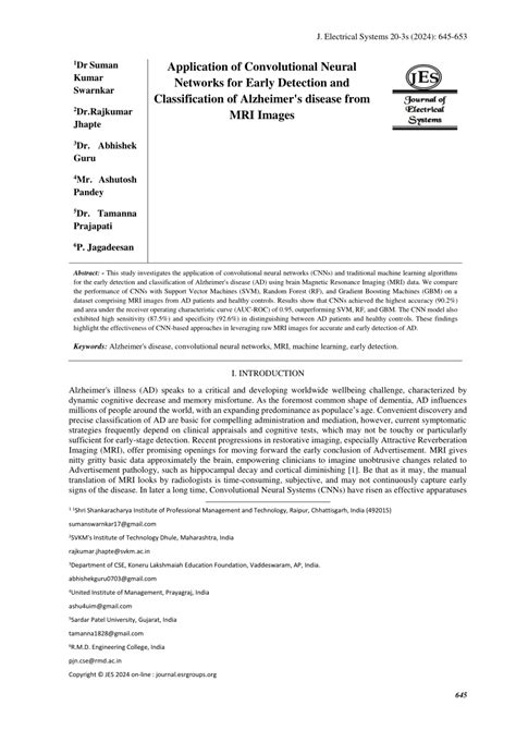 pdf application of convolutional neural networks for early detection