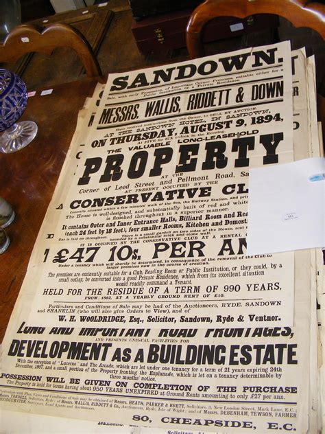 A Selection Of Old Isle Of Wight Riddett And Co Advertising Posters And
