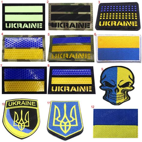 Ukraine Flag Ir Infrared Reflective Patch Appliques Ukrainian Tactical Military Hook Loop
