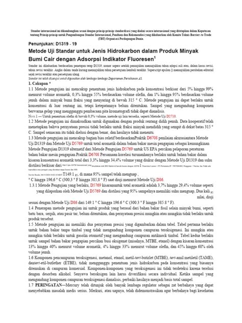 Metode Uji Astm D1319 Untuk Hidrokarbon Pdf