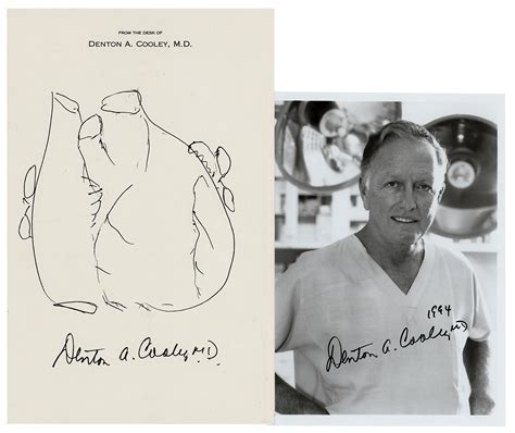 Denton Cooley Original Heart Sketch And Signed Photograph Rr Auction