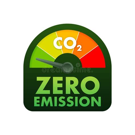 Zero Emission Net Zero Greenhouse Gas Emissions Target Stock Vector