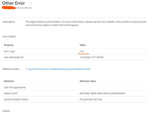 Azure Ad Sync Error 114 Microsoft Qanda