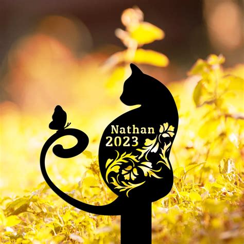 Cat Ornament Garden Memorial Personalized Cat Memorial Grave Marker