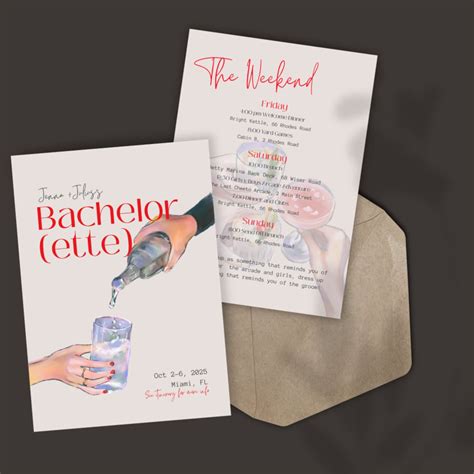 Joint Bachelor And Bachelorette Itinerary Template Jack And Jill