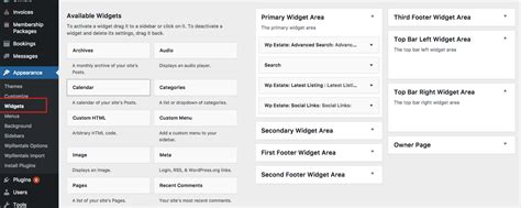 Top Bar Header Widgets Wp Rentals Help