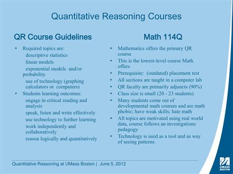 Ppt Quantitative Reasoning At Umass Boston Powerpoint Presentation Free Download Id 3219580