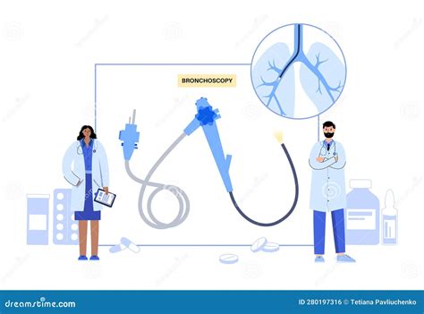 Bronchoscopy Procedure Concept Stock Vector Illustration Of