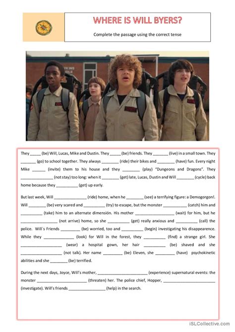 Mixed Tenses Stranger Things Français Fle Fiches Pedagogiques Pdf And Doc