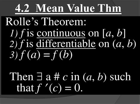 Ppt 4 2 Mean Value Thm Powerpoint Presentation Free Download Id 5745933