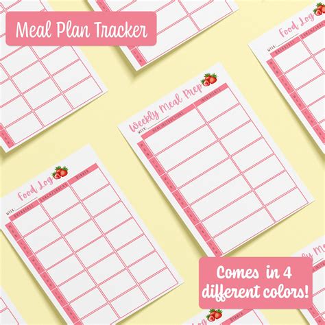 Meal Plan Tracker Etsy