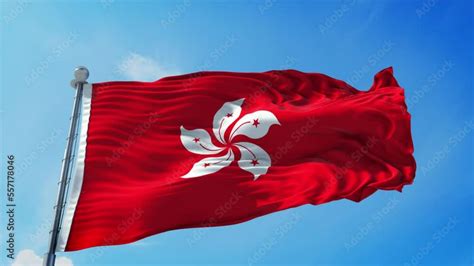 Hong Kong Flag Loop Realistic 4k 30 Fps Flag Of The Hong Kong Hong
