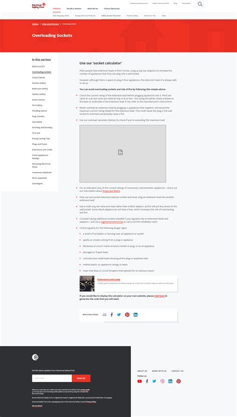 Electrical Safety First Socket Overload Calculator Not Secure My