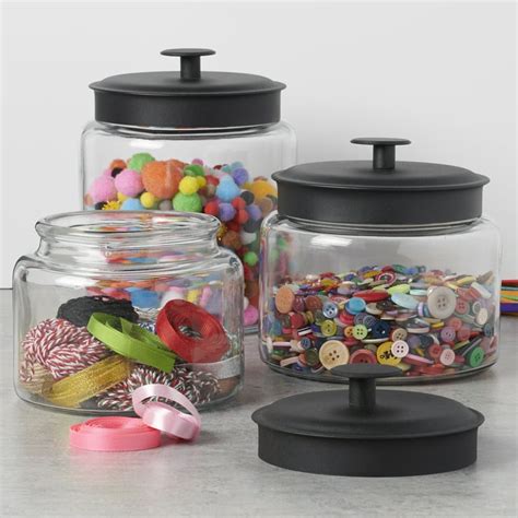 Dry Food Storage Anchor Hocking Montana Glass Canister Set 3 Piece