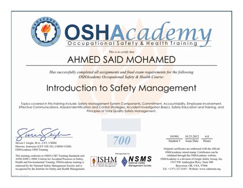 Introduction To Safety Management Certification Pdf