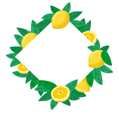 Cute Rhombus Creative Lemon Border Lemon Clipart Creative Clipart Border Clipart Png And