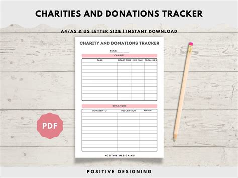 Donation Tracker Printable Tithe Tracker Giving Log Charitable