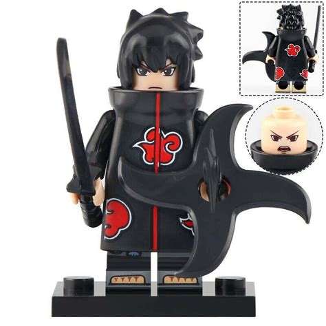 Uchiha Sasuke Akatsuki Suit Naruto Series Custom Minifigures Building Toys