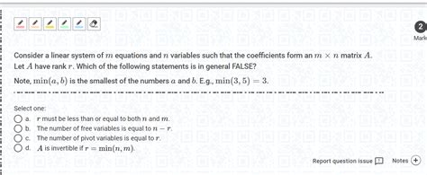 Solved IN Consider A Linear System Of M Equations And N Chegg