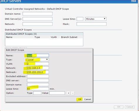 dhcp setup iap 105s controllerless networks