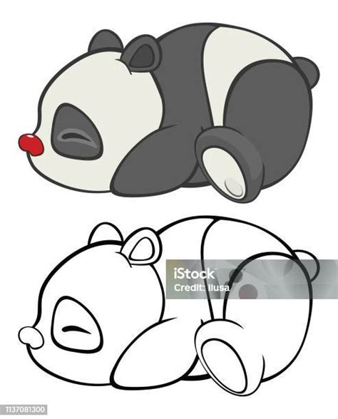 당신이 디자인 및 컴퓨터 게임에 대 한 귀여운 만화 캐릭터 팬더의 벡터 일러스트 레이 션 색칠 하기 책 개요 세트 곰에 대한 스톡 벡터 아트 및 기타 이미지 Istock