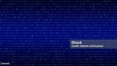 기술 벡터 이진 코드입니다 화면에 임의의 숫자입니다 해킹 된 소프트웨어 매트릭스 사이엔스 배경 빅 데이터 분석 질감에 대한 스톡 벡터 아트 및 기타 이미지 istock