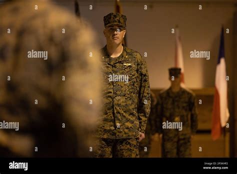 Us Marines With Marine Wing Support Squadron Mwss 172 Stand At