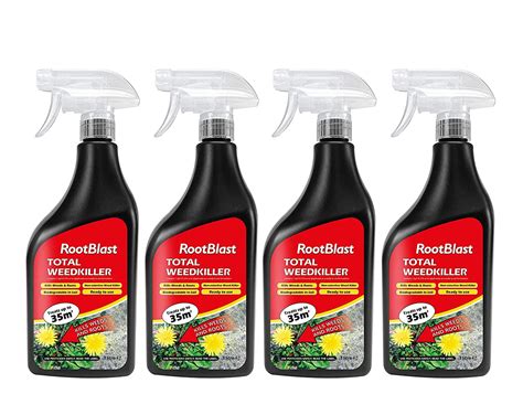 Rootblast Total Weedkiller 4 X 1l Ready To Use Kills Weeds And Roots