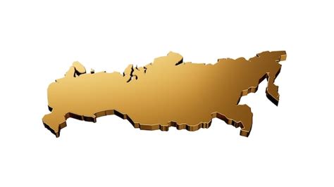 Premium Photo Russia Gold Brass Map Isolated On White Background 3d Illustration