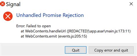 Signal For Windows Will Crash When Clicking Any URLs If It Is Launched As A Different User