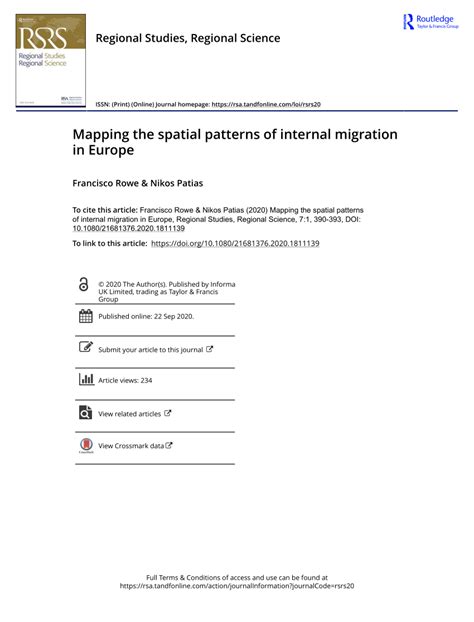 Pdf Mapping The Spatial Patterns Of Internal Migration In Europe