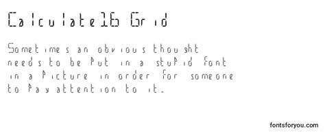 Calculate16 Grid Font Download For Free Online