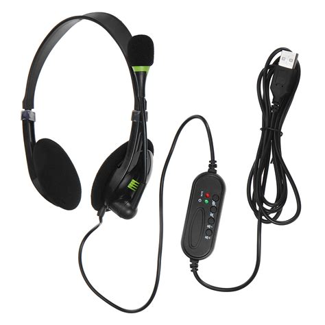 USB Wired Computer Headset Stereo Headphone Noise Cancelling Mic For PC Laptop