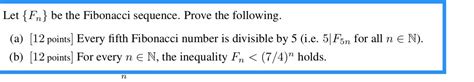 solved let {fn} be the fibonacci sequence prove the