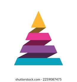 Pyramid Infographic Template Four Elements Eps Stock Vector Royalty