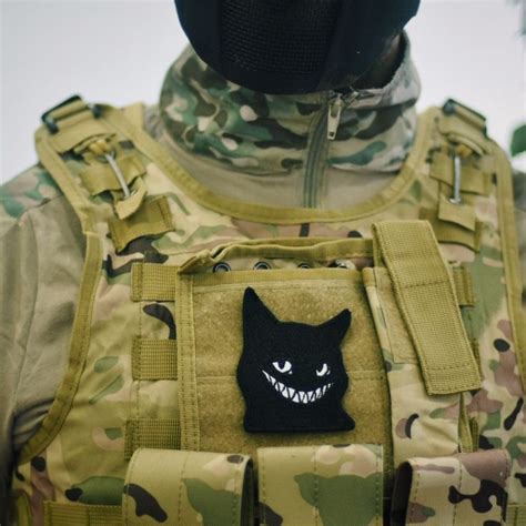 Cat Embroidered Patch With Hook Miltary Patch Fun Morale Patch Etsy