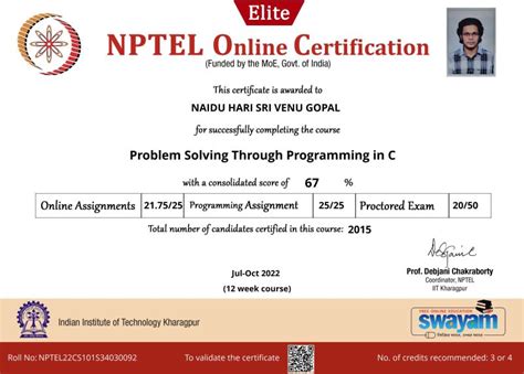 Hari Sri On Linkedin Programming Technology Nptel Swayam Cprogramming Iitkharagpur