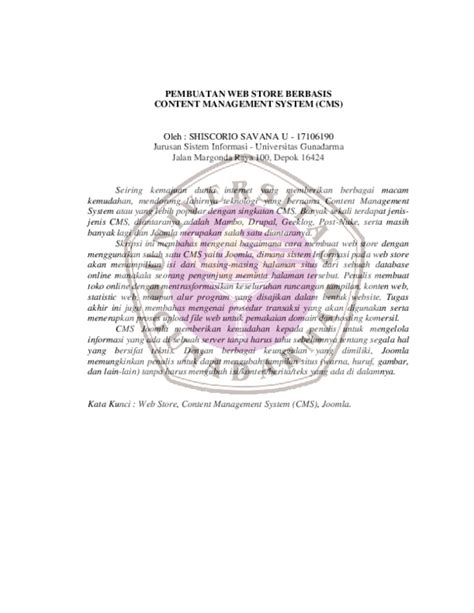 Pdf Pembuatan Web Store Berbasis Content Management System Cms