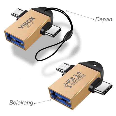 Jual Vibox OTG 21 Usb Micro Type C Transfer Data High Speed All In One USB 3 0 Otg Metal 2 In