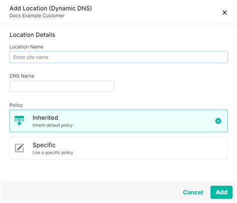 Adding A Dynamic Dns Location