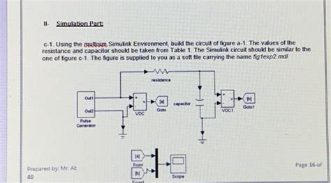 Solved Ii Simulation Part C 1 Using The Multisim Simulink