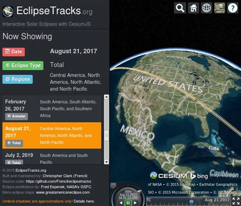 Eclipsetracks Interactive Solar Eclipses With Cesium Cesium