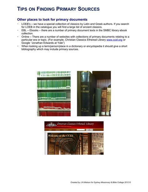Tips On Finding Primary Documents Doc