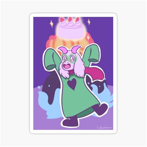 Cute Ralsei Cauldron Cake Art Sticker By Enthusiasmize Redbubble